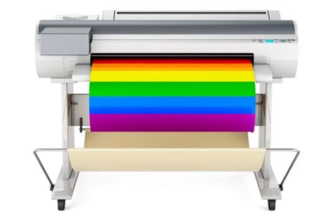 Premium Photo Wide Format Printer Plotter With Lgbt Flag 3d Rendering