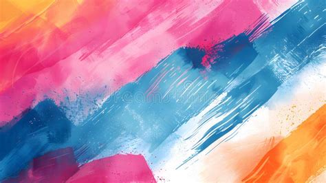 Colorful Brush Strokes Background With Vibrant Design Stock Image