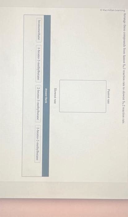 Solved Arrange These Compounds From Fastest SN2 Reaction Chegg