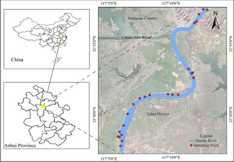 Based On The Distribution Of Sampling Locations In The Huaihe River