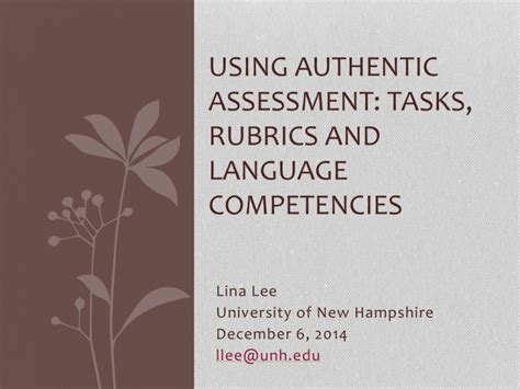 Authentic Assessment Tasks Rubrics And