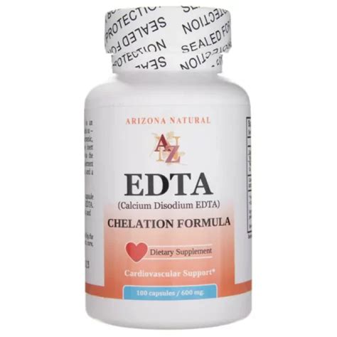 Edta Calcium Disodium Edta 600 Mg 100 Capsules Arizona Natural
