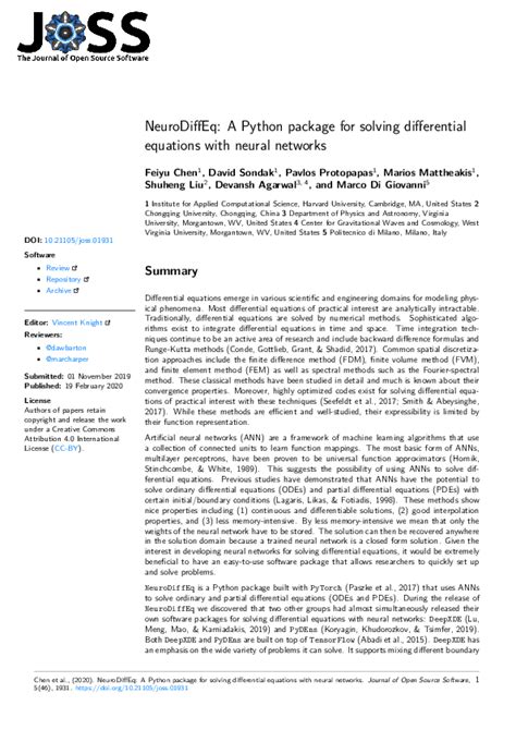 Pdf Neurodiffeq A Python Package For Solving Differential Equations With Neural Networks