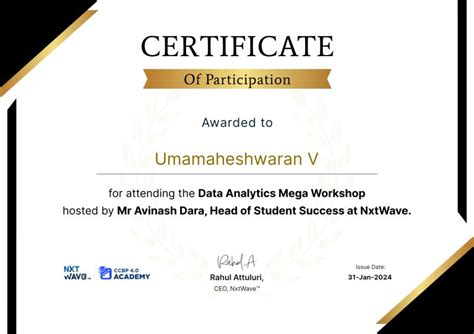 Nxtwave Ccbp Ccbpian Data Dataanalytics Dataanalyticsjourney Umamaheshwaran V