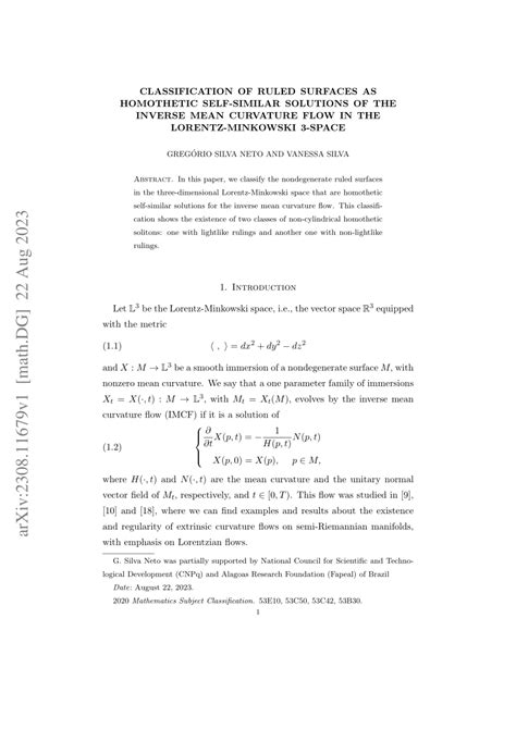 Pdf Classification Of Ruled Surfaces As Homothetic Self Similar Solutions Of The Inverse Mean