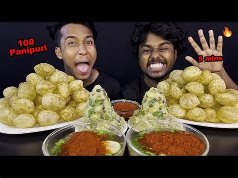 100SPICYPANIPURI IN 5 MINS CHALLENGE PANIPURI EATING GOLGAPPA EATING