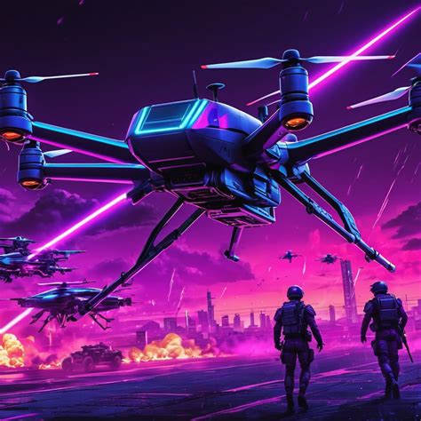 Draw A Picture Of An Ai Powered Drone Attacking Humans Missiles Are Being Launched From The