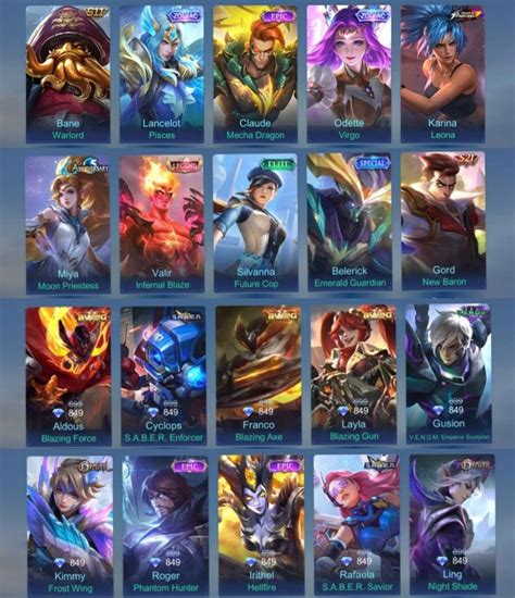 MLBB Account LEGEND COLLECTOR ZODIAC EPIC PRIME M4 M3 M2 ASPIRANT