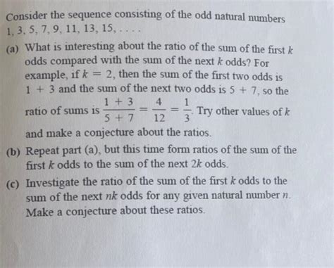 Solved Consider The Sequence Consisting Of The Odd Natural