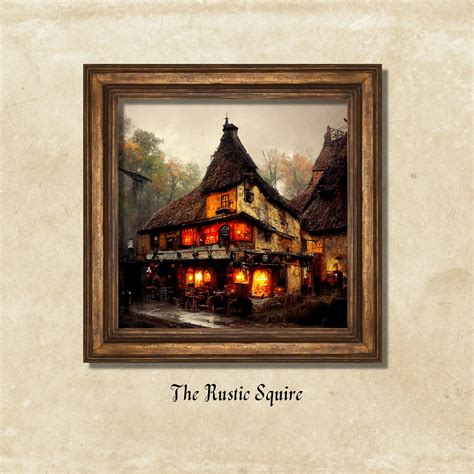 Rustic Medieval Tavern Art Print Antique Wall Art Vintage Home