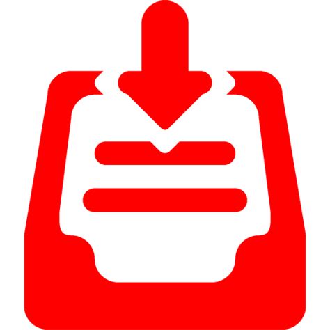 Red Inbox Icon Free Red Inbox Icons