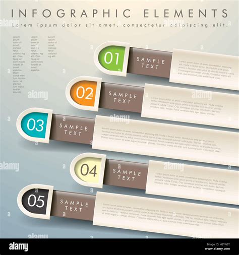Realistic Vector Abstract 3d Paper Infographic Elements Stock Vector