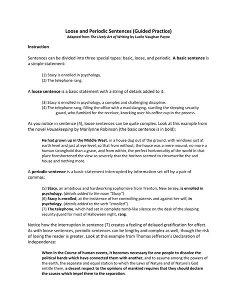 Periodic Sentence Examples