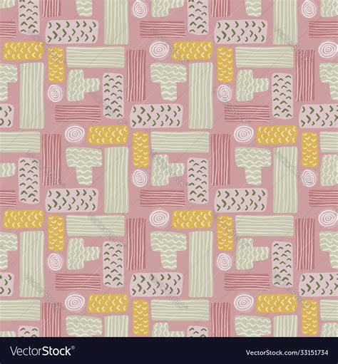 Geometric Tetris Seamless Pattern With Rectangles Vector Image