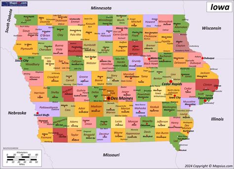 Map Of Iowa State Usa
