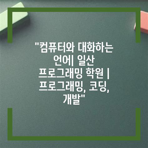 컴퓨터와 대화하는 언어 일산 프로그래밍 학원 프로그래밍 코딩 개발