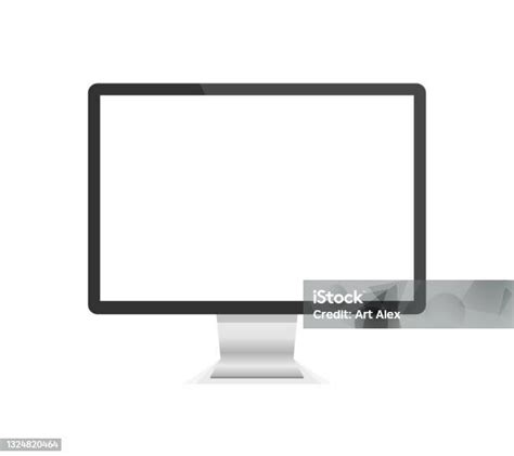 현대 평면 컴퓨터 모니터 흰색 배경에서 격리된 컴퓨터 디스플레이입니다 벡터 그림입니다 0명에 대한 스톡 벡터 아트 및 기타