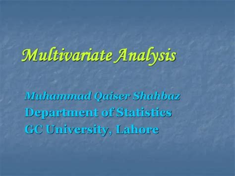 Ppt An Introduction To Multivariate Analysis Powerpoint Presentation Id375555