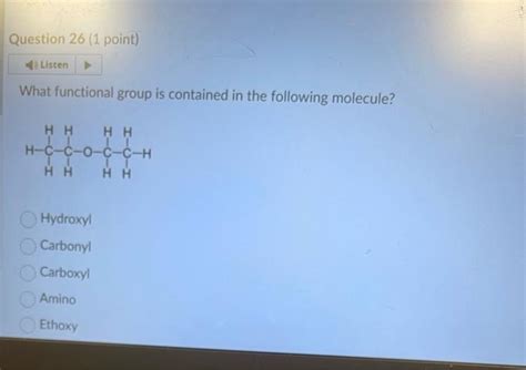 Solved What Functional Group Is Contained In The Following