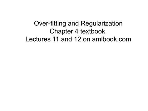 Overfitting Regularization And Review