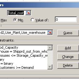 Excel Solver Parameters Download Scientific Diagram