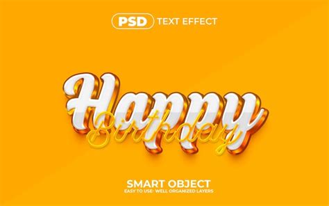 Premium Psd Happy Birthday 3d Editable Text Effect Style