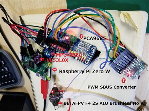 pwm sbus converterを使用してbetafpv f4 2s aio brushless no rxをraspberry pi