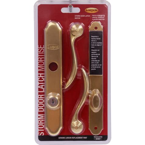 Larson Screen Away Bright Brass Mortise Hardware Kit With Key And