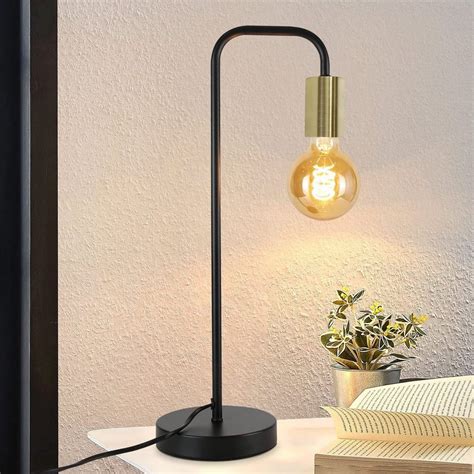 Nettlife Tischleuchte Schwarz Metall Industrial Vintage E27 Tischlampe