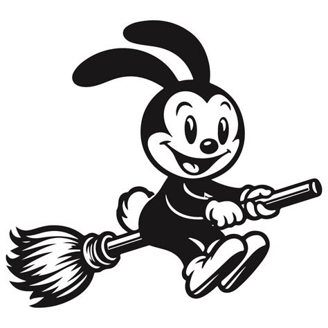 Free Oswald The Lucky Rabbit Svg Black And White Svg Vector File For