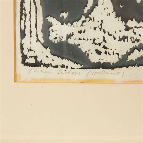 Gopal C Mitra Gopal Mitra Three Sisters Woodcut 1962 1962 Mutualart