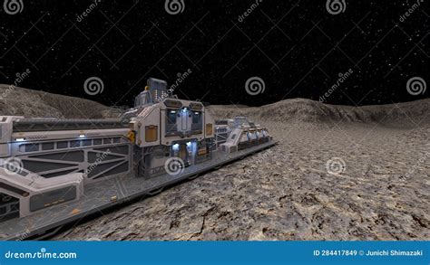 3d Rendering Of The Planetary Exploration Base Stock Illustration