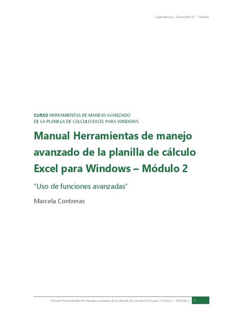 módulo 2 manual excel avanzado pdf pdf