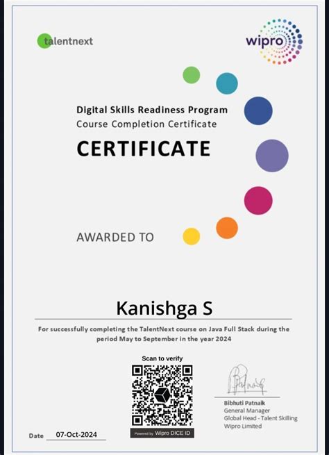 Kanishga Sakthinadhan On Linkedin Javafullstack Wipro Talentnext