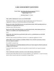 Lab1 Assessment Docx LAB1 ASSESSEMENT QUESTIONS Course Name 2017