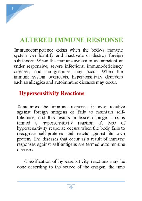 Altered Immune Response 1 Altered Immune Response Immunocompetence