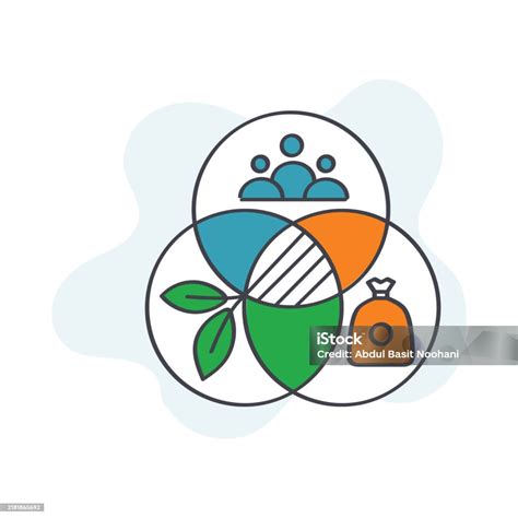 Interconnectedness Icon Overlapping Circles Representing People Economy