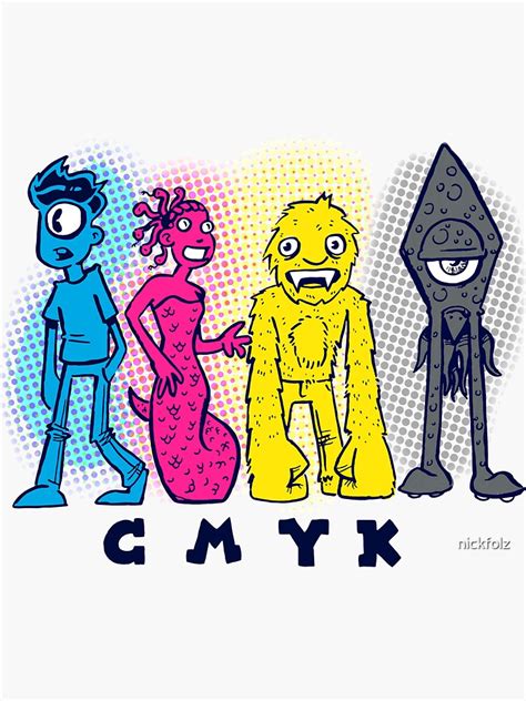 Cmyk Cyclops Medusa Yeti Kraken Sticker For Sale By Nickfolz Redbubble