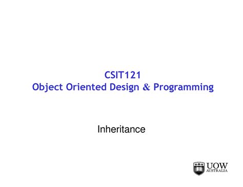 03 Inheritance Notes Csit Object Oriented Design And Programming