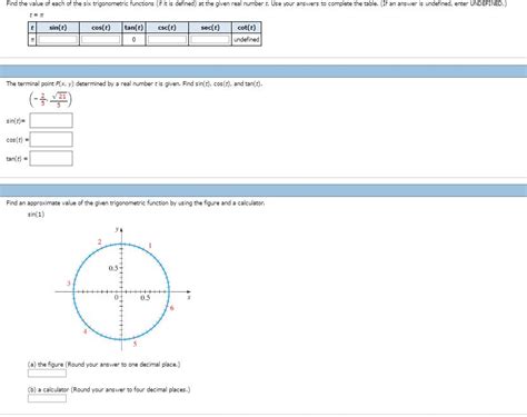 solved find the value of each of the six trigonometric