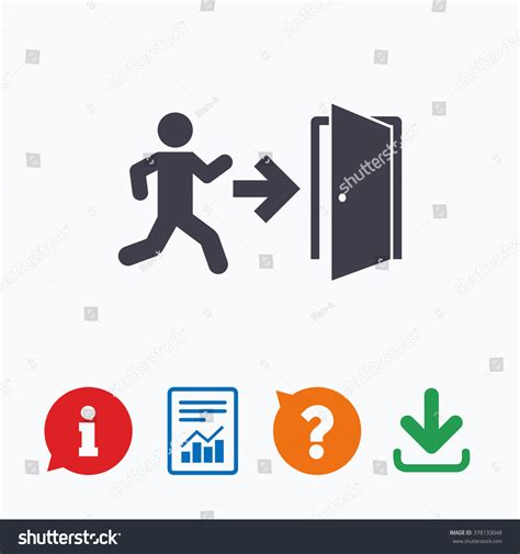 Emergency Exit Human Figure Sign Icon Stock Vector Royalty Free Shutterstock