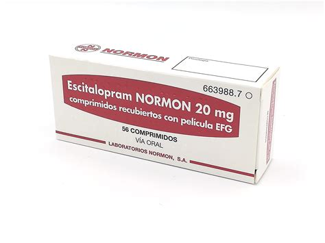 Escitalopram Normon Efg 20 Mg 28 Comprimidos Recubiertos Farmacéuticos