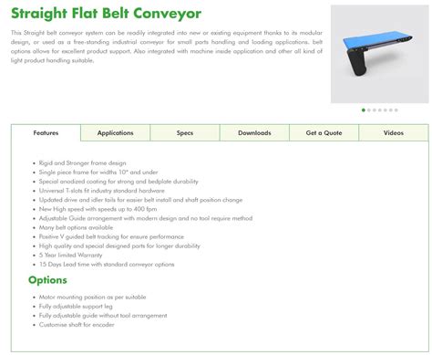 Conveyor Components Belt Conveyor Parts Conovey