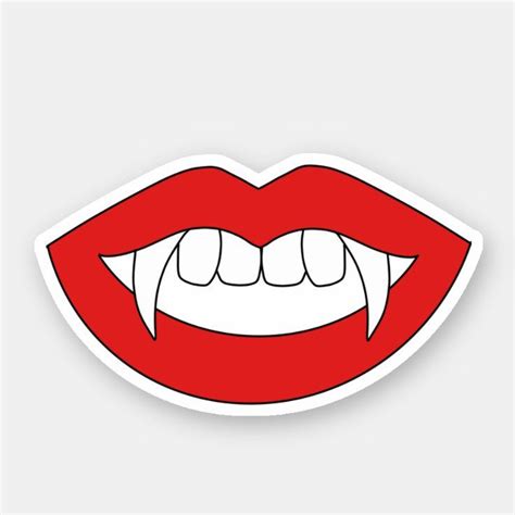 Cartoon Monster Vampire Lips Sharp Teeth Fangs Sticker Zazzle