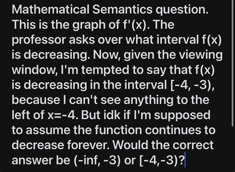 Mathematical Semantics Question Swipe For My Question Rcalculus