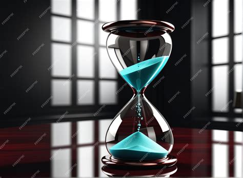 Premium Photo An Elegant Hourglass On A Glossy Table With A