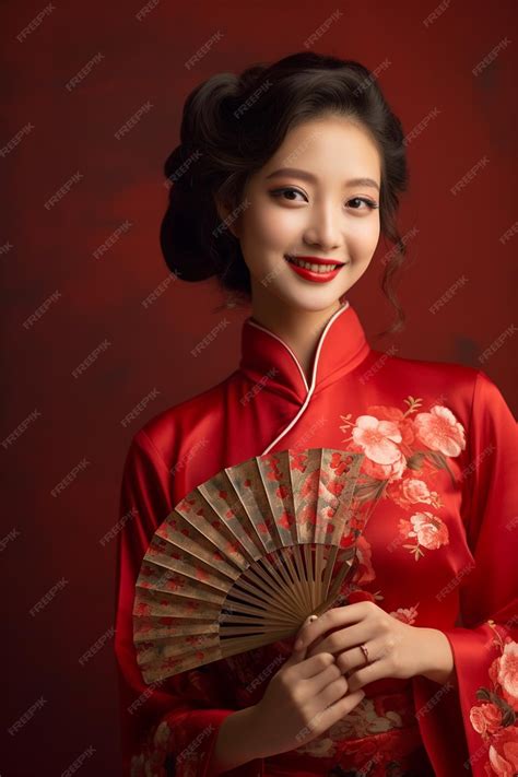 Premium Photo Happy Chinese New Year Asian Woman Wearing Traditional