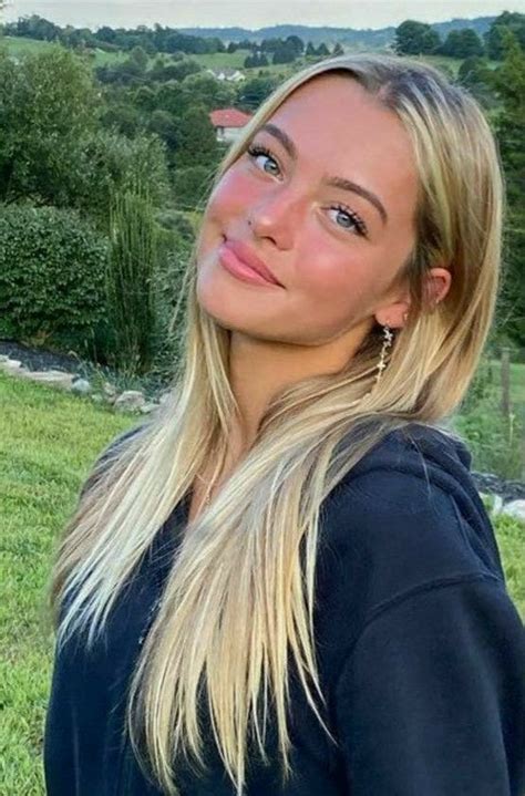 Pretty Blonde With Green Eyes Blonde Girl With Green Eyes Casual Street Black Hoodie Long