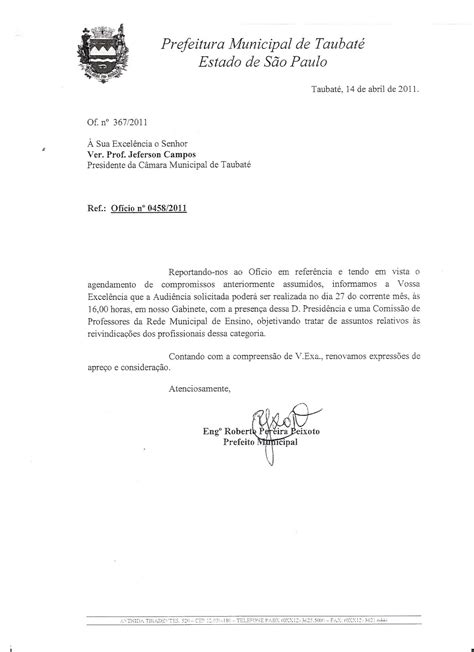 Carta De Solicitação Ao Prefeito Librain