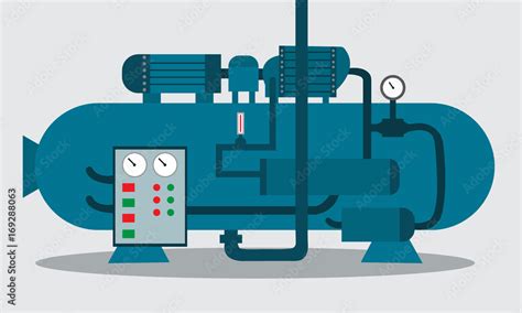 Compressor For Storage Of Chemical Vector Illustration Stock Vector Adobe Stock